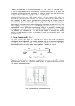 ARTIFICIAL NEURAL NETWORK BASED POWER SYSTEM STABILIZER ON A SINGLE MACHINE INFINITE BUS SYSTEM ...