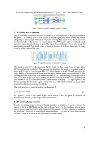ARTIFICIAL NEURAL NETWORK BASED POWER SYSTEM STABILIZER ON A SINGLE MACHINE INFINITE BUS SYSTEM ...