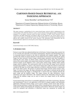 Cartoon Based Image Retrieval : An Indexing Approach | PDF