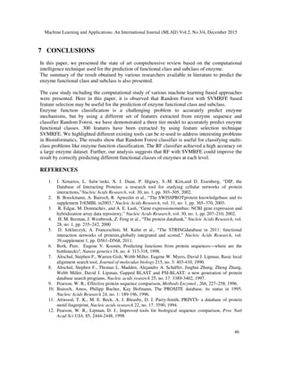 Classification of Enzymes Using Machine Learning Based Approaches: A ...