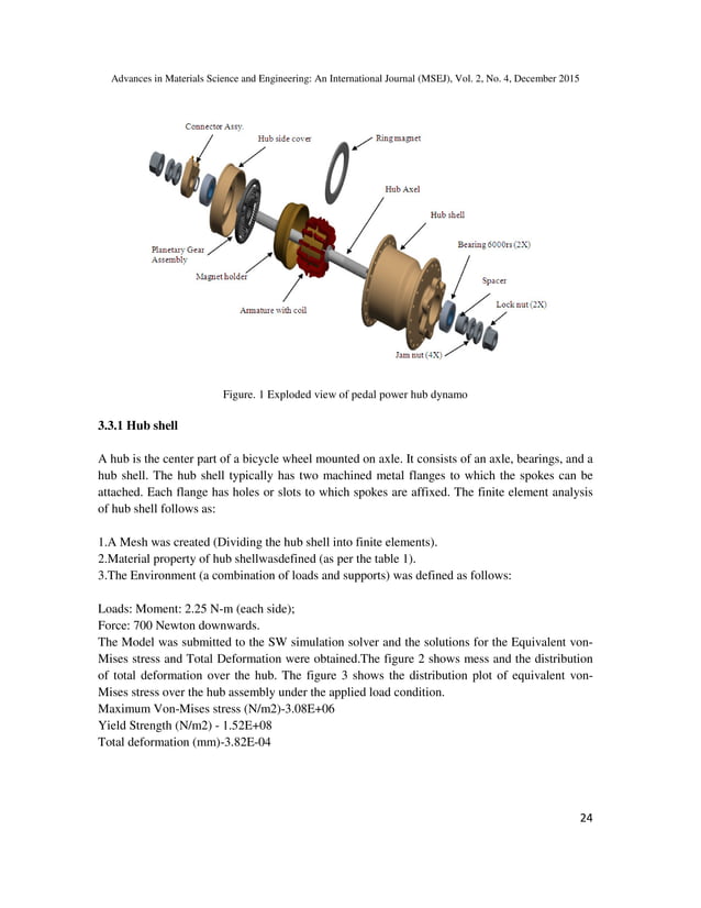 FINITE ELEMENT ANALYSIS OF PEDAL POWER HUB DYNAMO | PDF