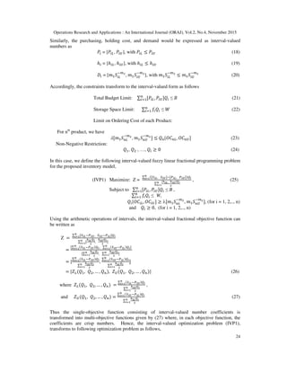 Inventory Model with Price-Dependent Demand Rate and No Shortages: An Interval-Valued Linear ...