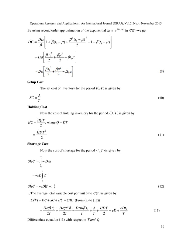 AN EOQ MODEL FOR TIME DETERIORATING ITEMS WITH INFINITE & FINITE PRODUCTION RATE WITH SHORTAGE ...