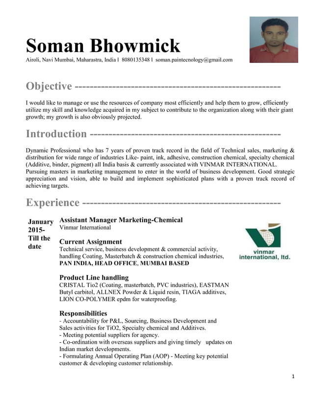 Updated resume of soman bhowmick 2k16 | PDF