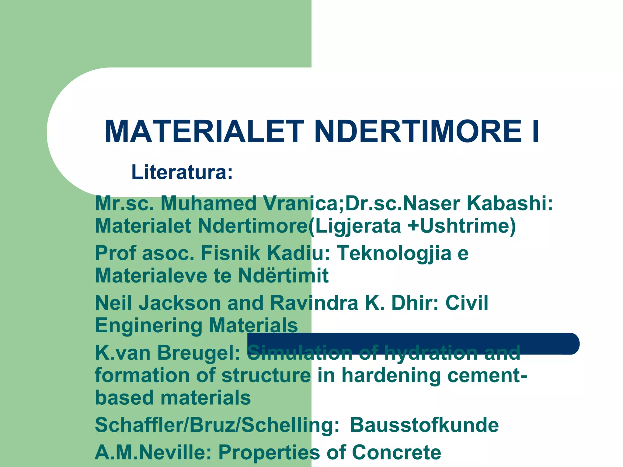 Materialet ndertimore I | PDF