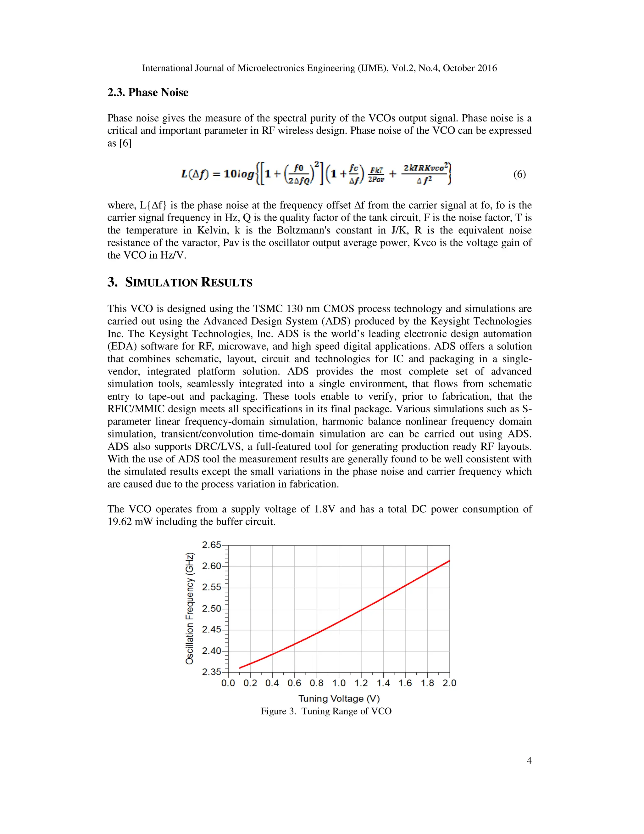 A 2.4 GHZ FULLY INTEGRATED LC VCO DESIGN USING 130 NM CMOS TECHNOLOGY | PDF