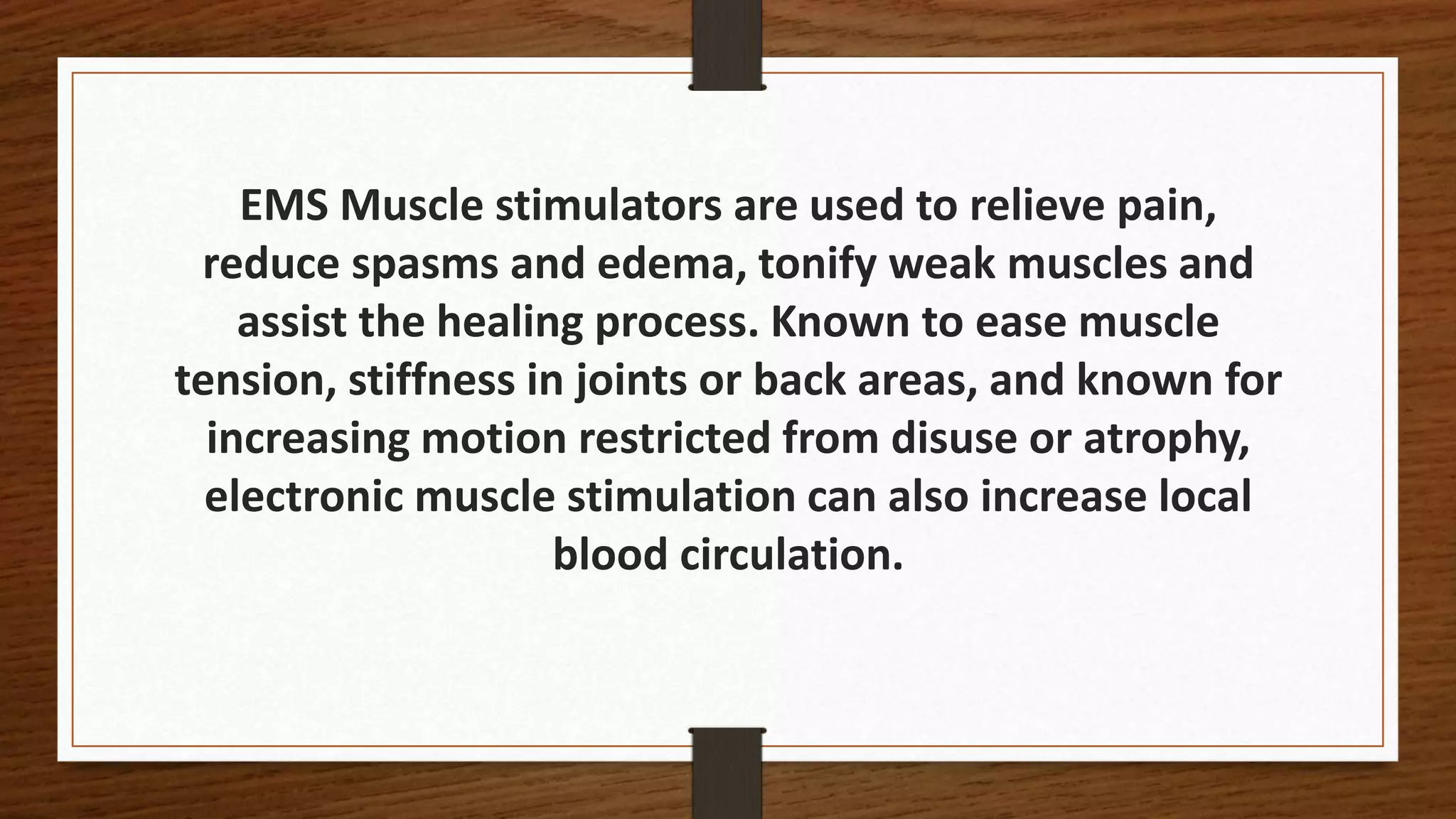 EMS Unit - Muscle Stimulator | PPTX