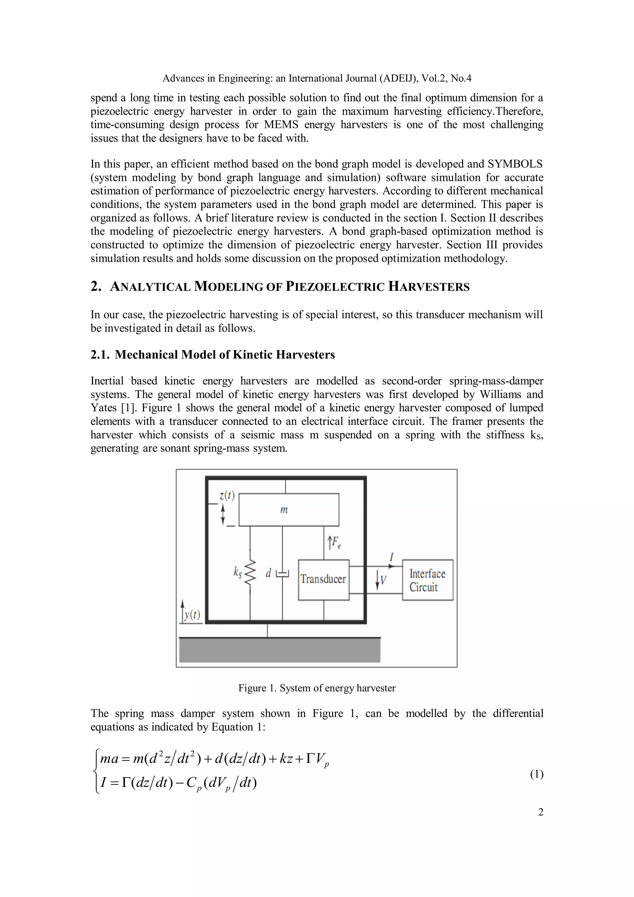 MODELING AND OPTIMIZATION OF PIEZOELECTRIC ENERGY HARVESTING | PDF