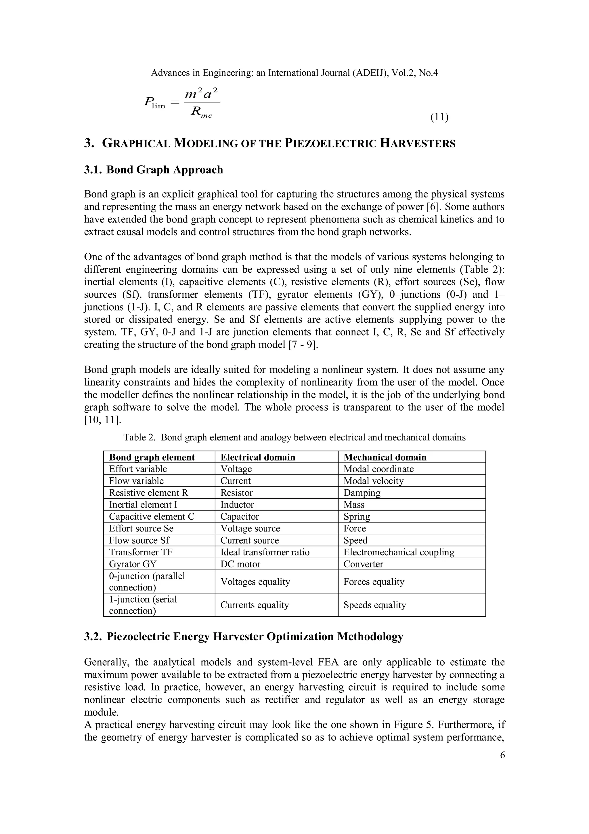 MODELING AND OPTIMIZATION OF PIEZOELECTRIC ENERGY HARVESTING | PDF