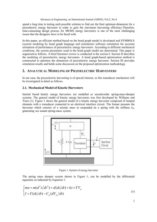 MODELING AND OPTIMIZATION OF PIEZOELECTRIC ENERGY HARVESTING | PDF