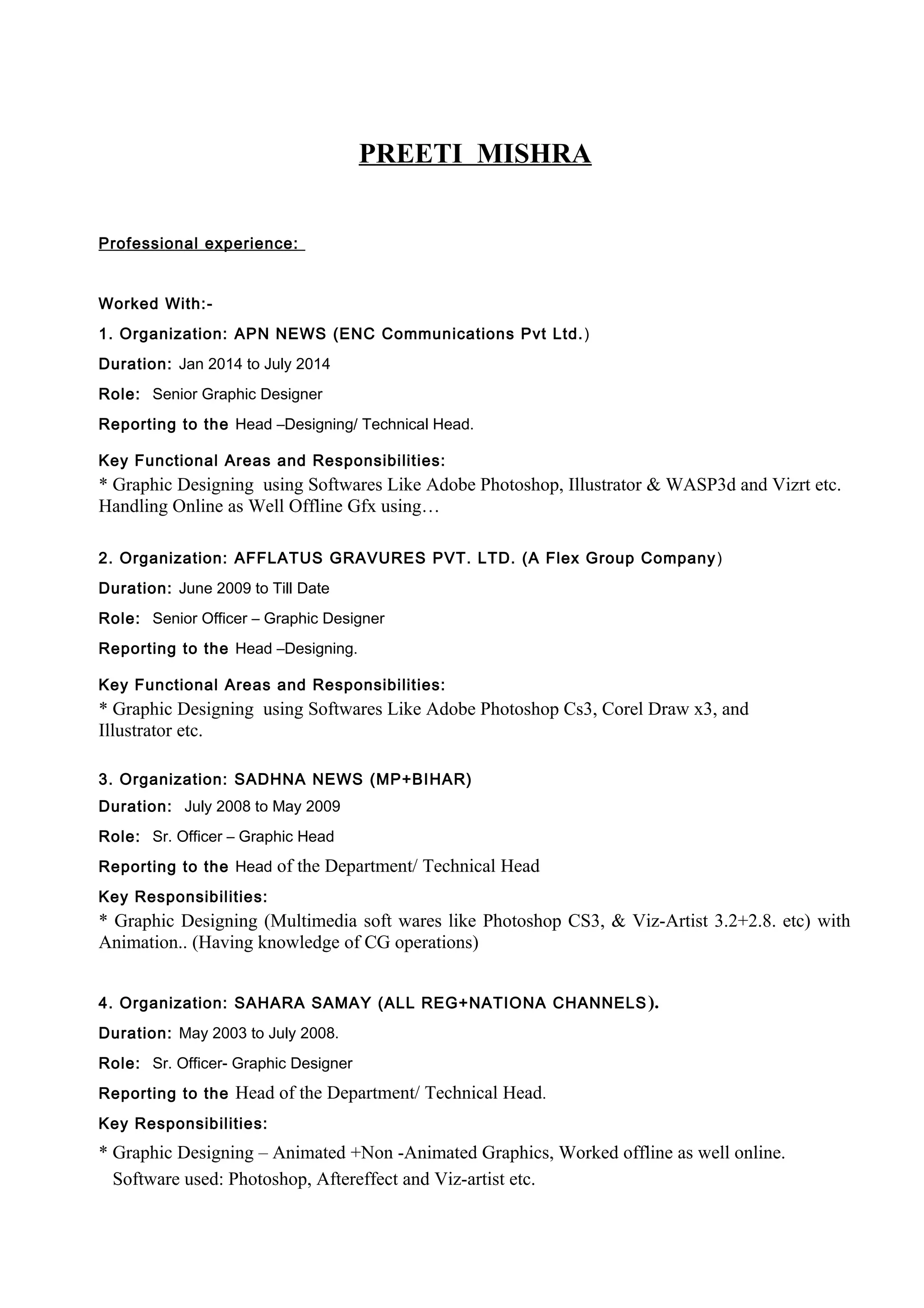 PREETI MISHRA | DOC | Graphics Software | Computer Software and Applications