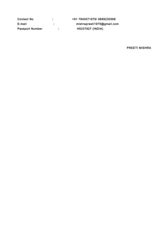 PREETI MISHRA | DOC | Graphics Software | Computer Software and Applications