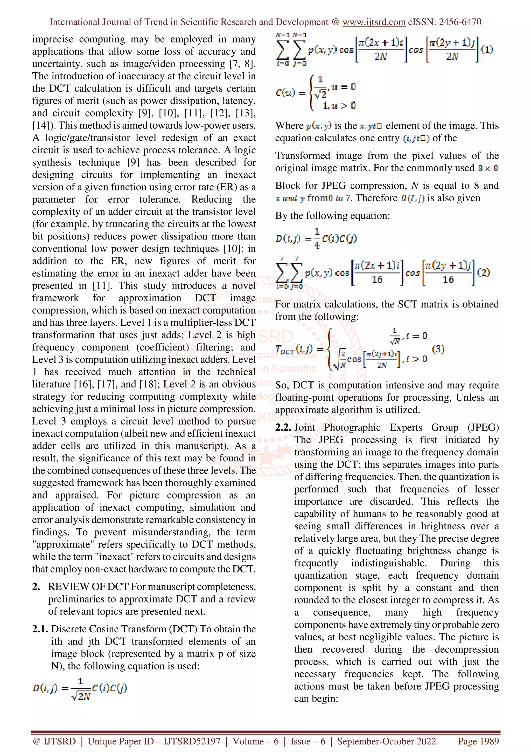 A Novel Image Compression Approach Inexact Computing | PDF
