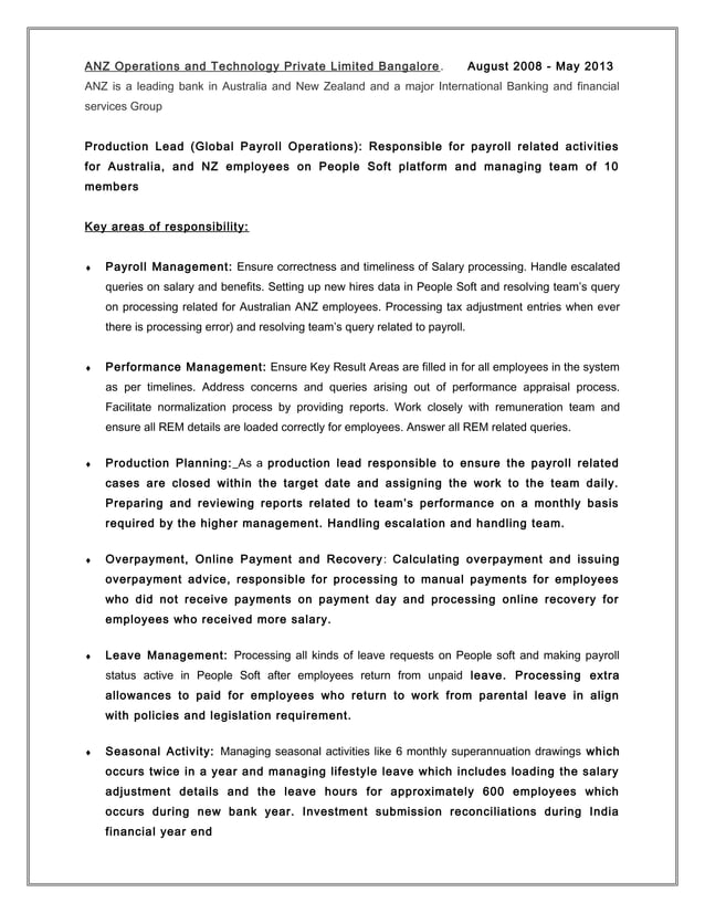 prashanth-resume | DOC | Human Resources | Business