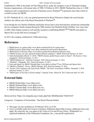 DKSH - Wikipedia, the free encyclopedia | PDF
