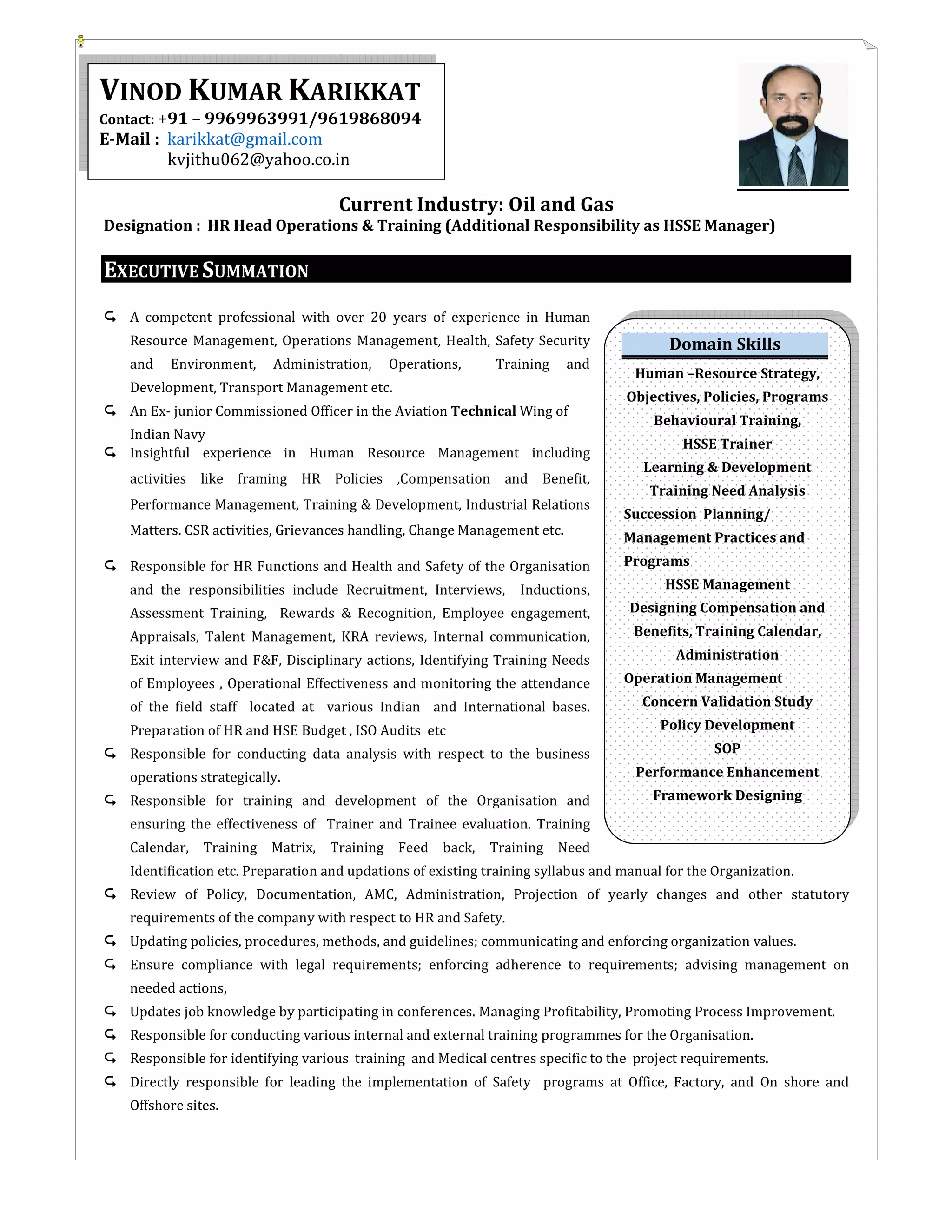 CV Vinod 2016 | PDF