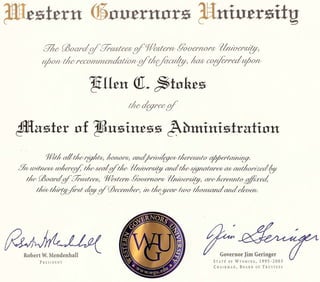 WGU MBA Diploma | PDF