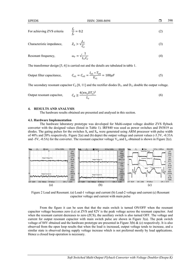 Soft Switched Multi-Output Flyback Converter with Voltage Doubler | PDF