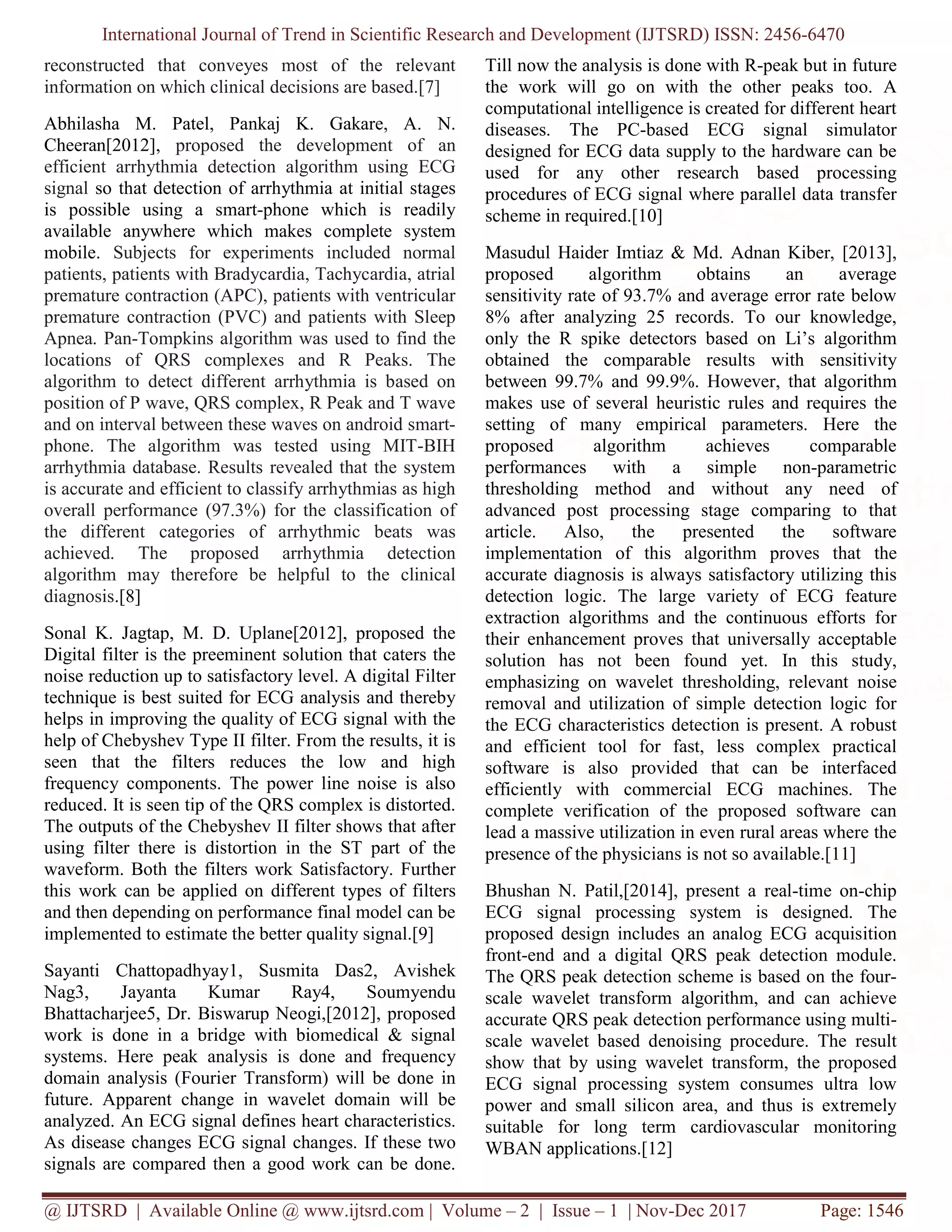 Real time ECG Monitoring: A Review | PDF