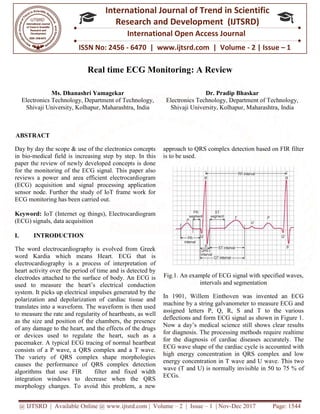 Real time ECG Monitoring: A Review | PDF