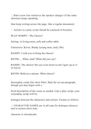 241Ritt Playwriting Exercise Write a script for a one.docx