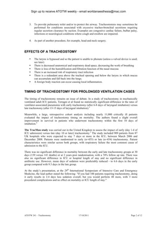 Tracheostomy overview | PDF