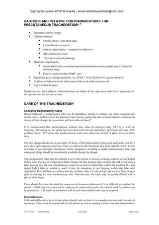 Tracheostomy overview | PDF
