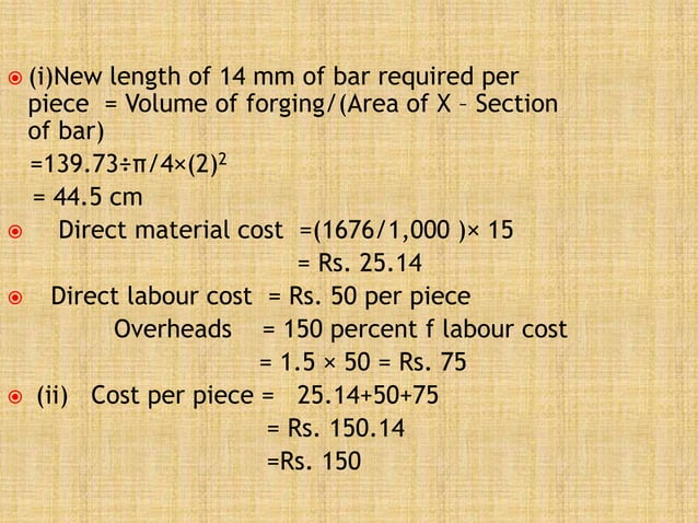 cost calculation on forging | PPTX | Business and Finance