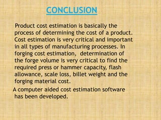 cost calculation on forging | PPTX