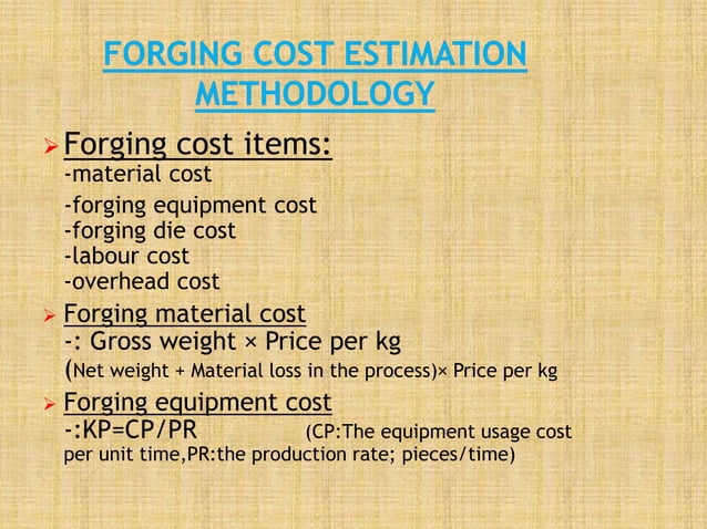 cost calculation on forging | PPTX | Business and Finance