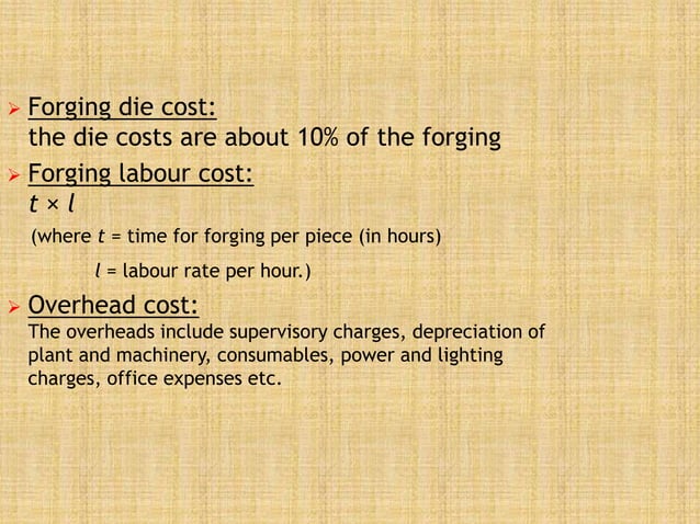 cost calculation on forging | PPTX | Business and Finance