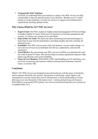 24/7 NOC Services at HX64: Ensuring Uninterrupted IT Operations | DOCX