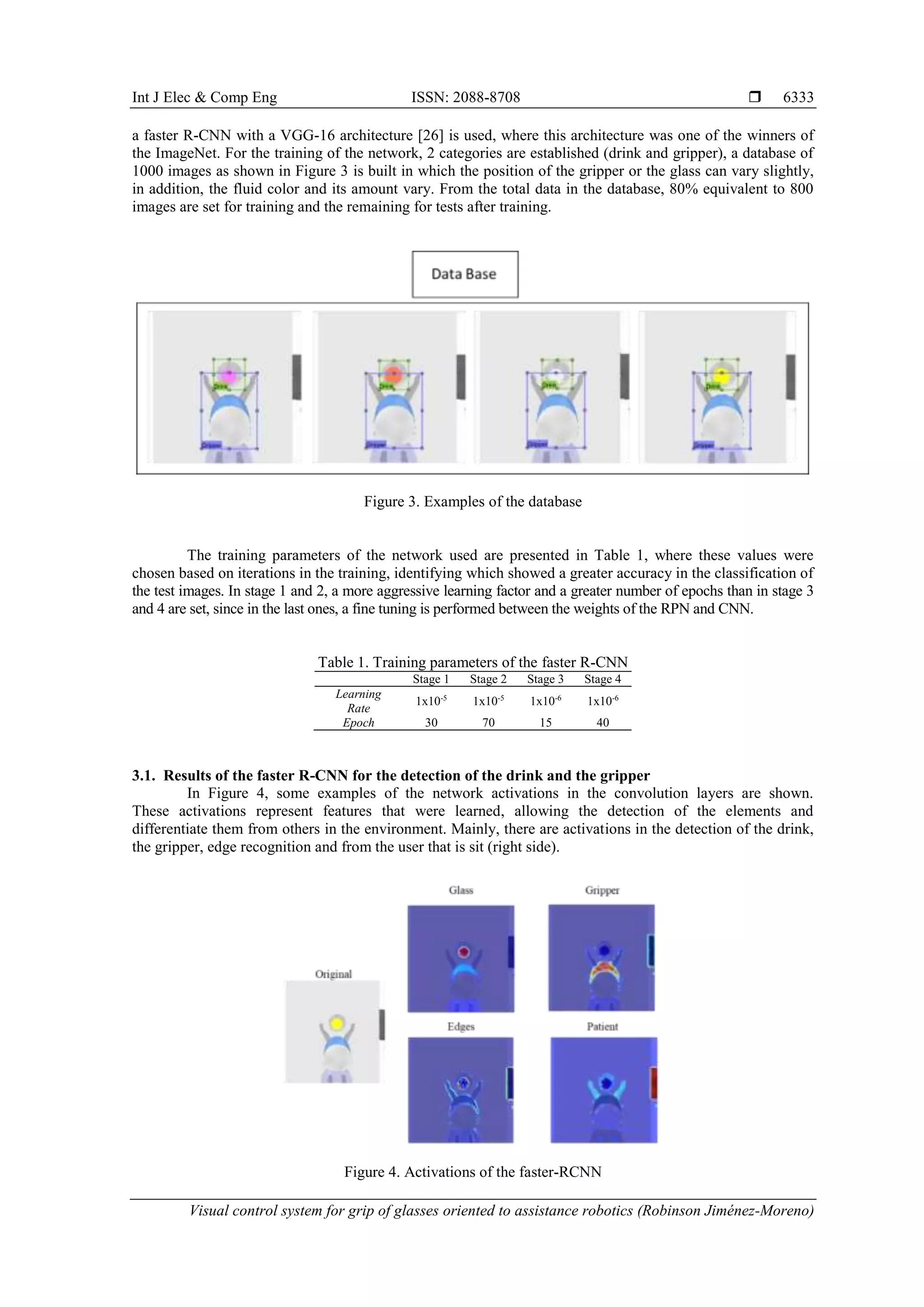 Visual control system for grip of glasses oriented to assistance ...