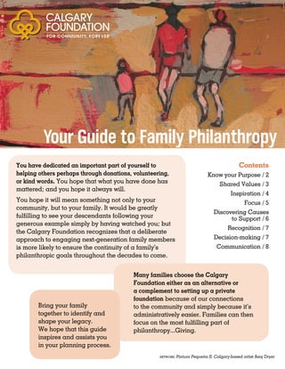 Calgary Foundation Family Philanthropy brochure | PDF