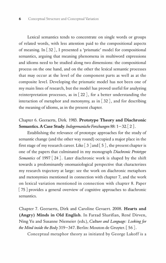 Conceptual Structure And Conceptual Variation Dirk Geeraerts | PDF
