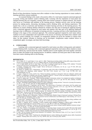 Enhancing the ability to write poetry and creative thinking skills with rural nature-inspired ...