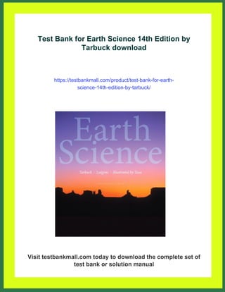 Test Bank for Earth Science 14th Edition by Tarbuck | PDF