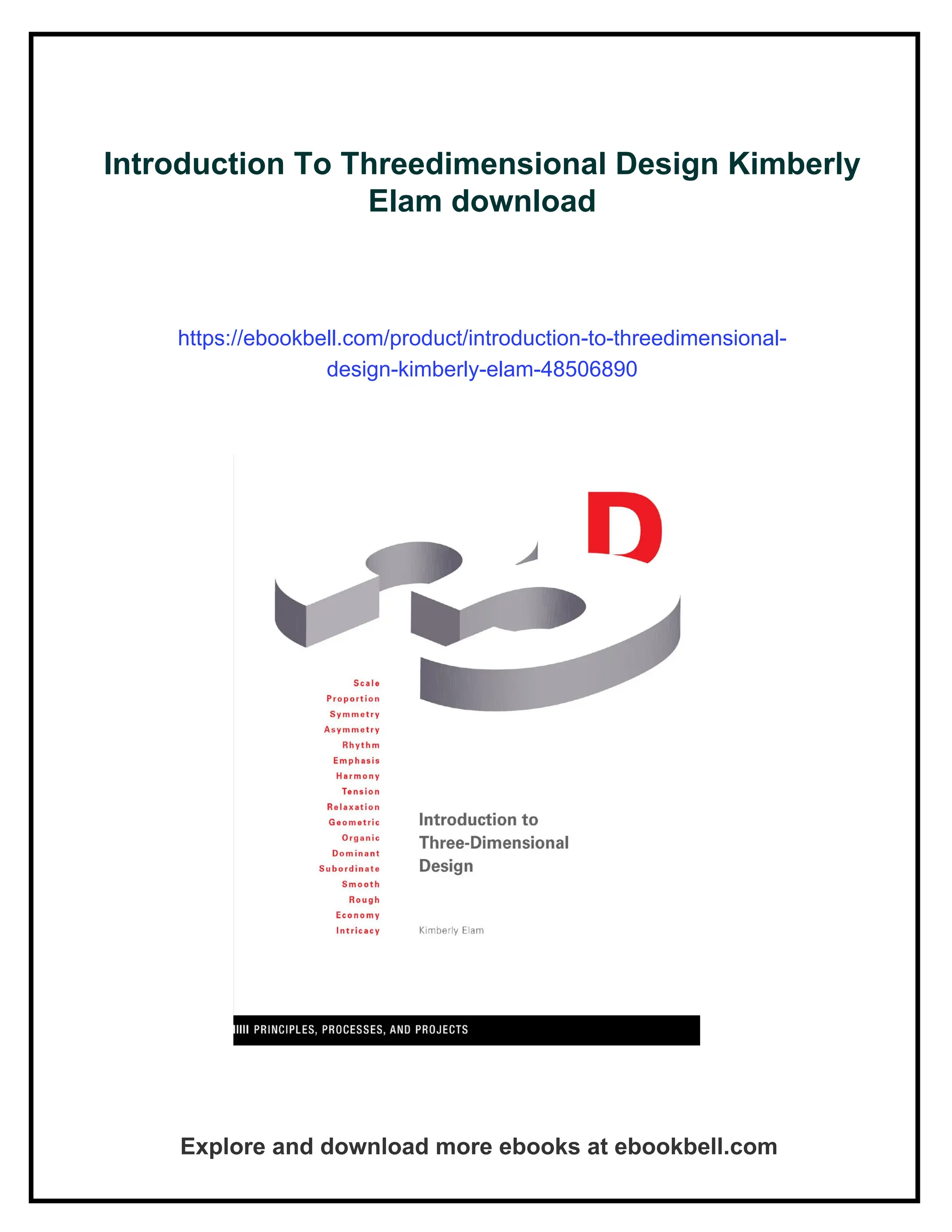 Introduction To Threedimensional Design Kimberly Elam | PDF