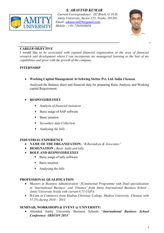 SAK Resume | DOC | Business Accounting & Finance | Business