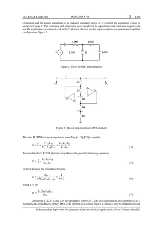 Inductanceless high order low frequency filters for medical applications | PDF