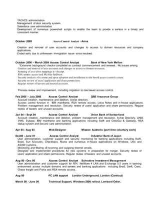 Barry Smith Access Control CV-05-2016 | PDF