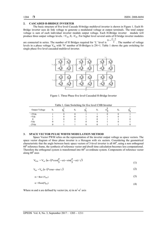 A Simplified Space Vector Pulse Width Modulation Method Including Over Modulation Operation For