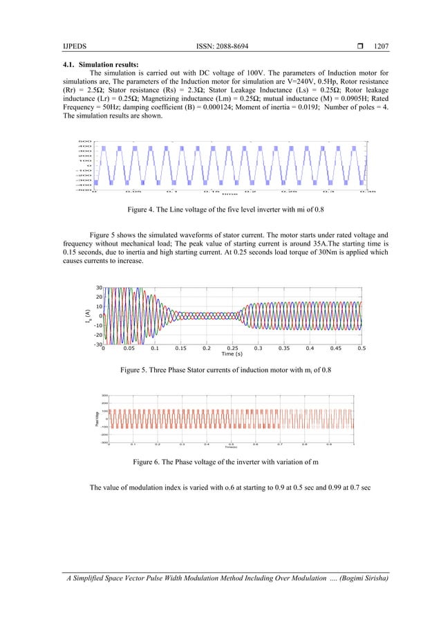 A Simplified Space Vector Pulse Width Modulation Method Including Over Modulation Operation For
