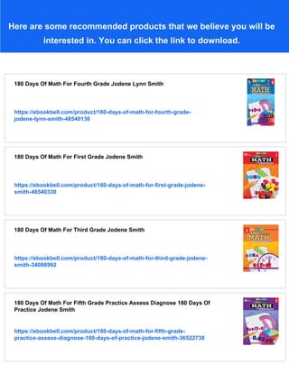 180 Days Of Math For Second Grade Jodene Lynn Smith | PDF