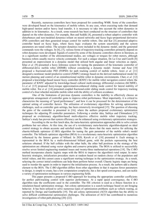 Path tracking control of differential drive mobile robot based on chaotic-billiards optimization ...