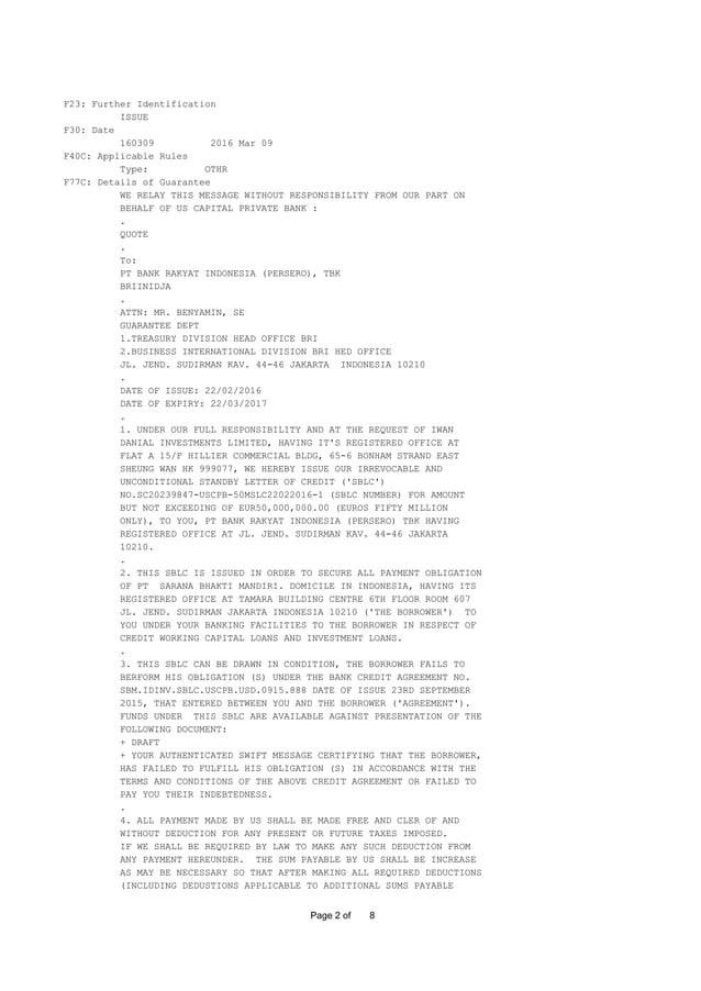 760 swift confirmationUSCPB | PDF