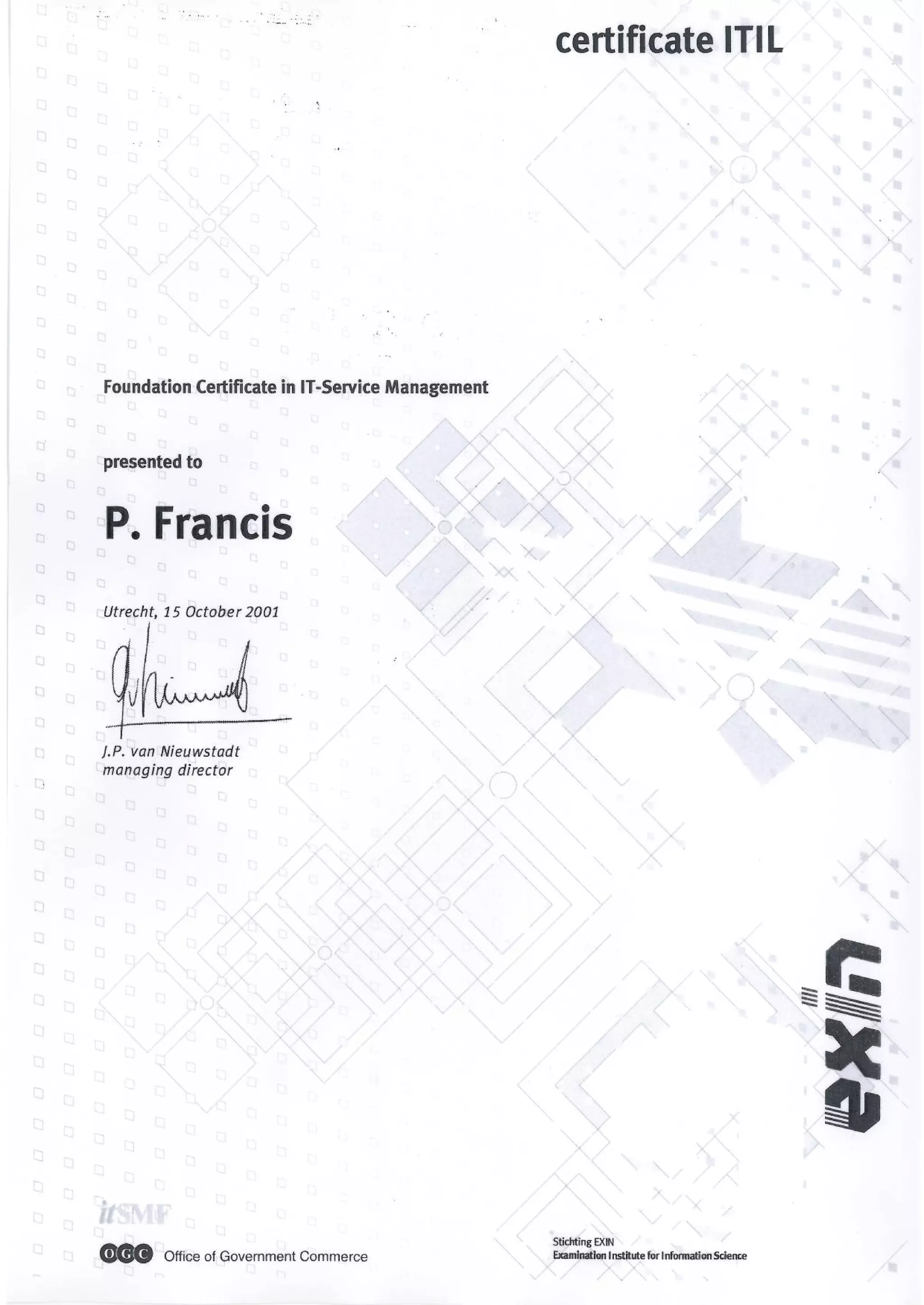 Itil Certificate | PDF