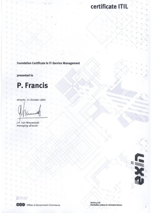 Itil Certificate | PDF