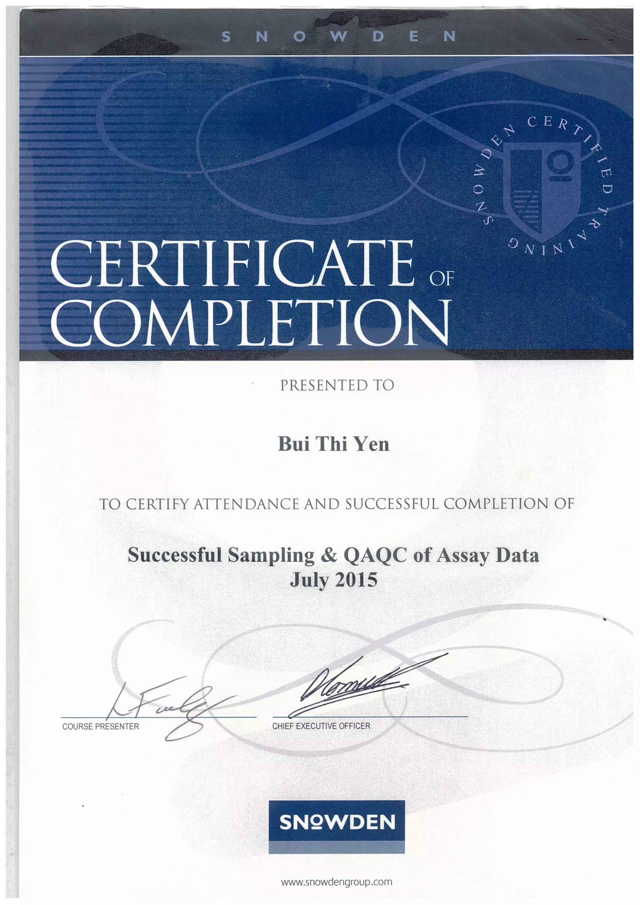 QAQC Certificate | PDF