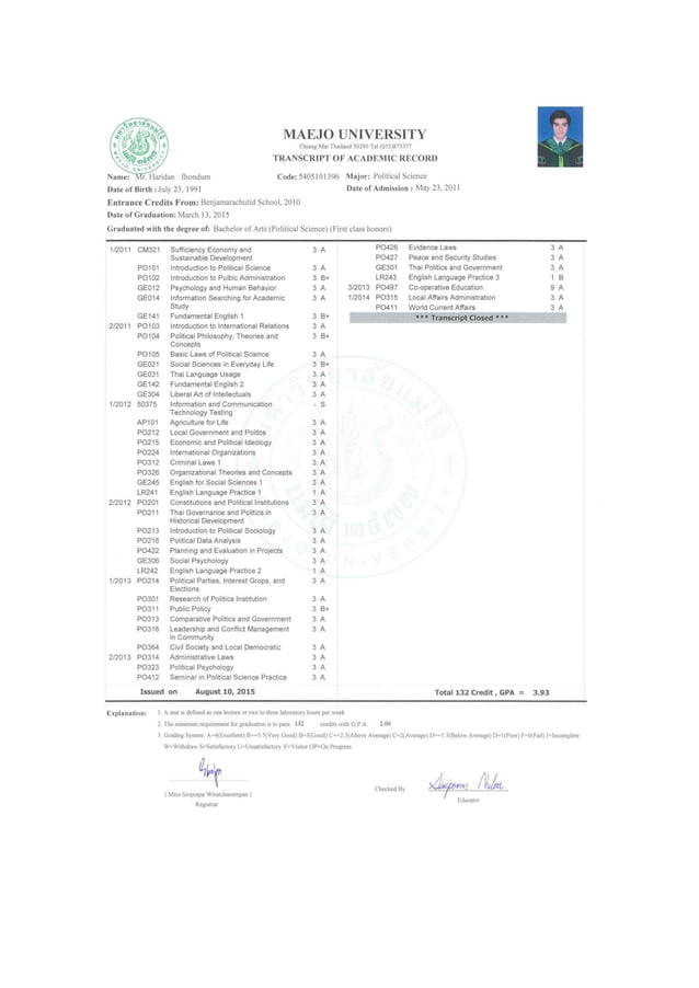 degree certificate and transcript | PDF